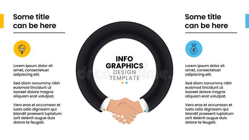 Infographic Template. Handshake with Title in the Middle and 2 Steps ...