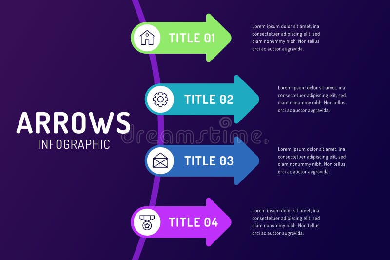 Arrows Infographic Template for Presentation. Workflow, Timeline, and ...