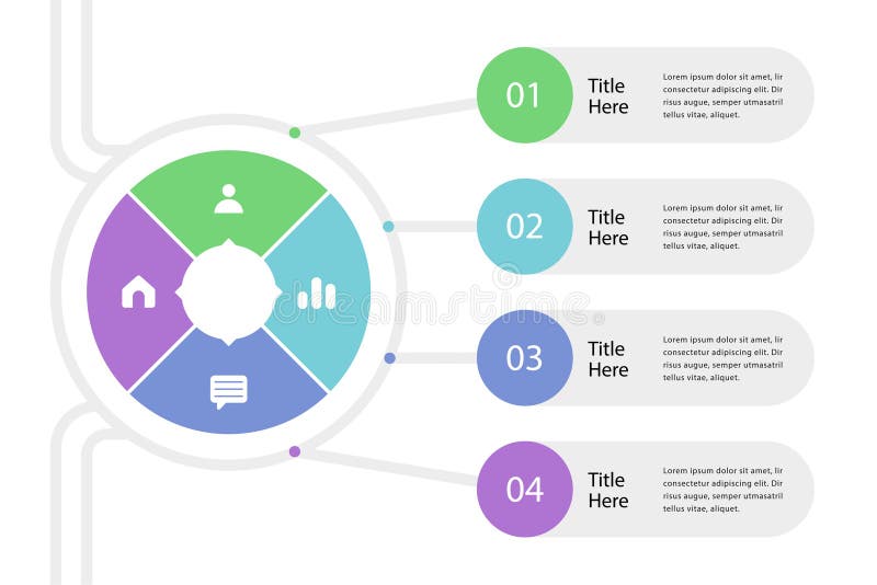 Business Infographic Template with Flat Rounded Style for Presentation ...