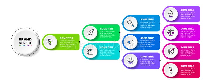 Infographic Template. Hierarchy Concept. 10 Linked Steps Stock Vector ...