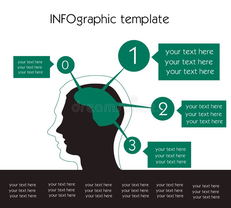 Infographic Template with Human Thinking Stock Vector - Illustration of ...