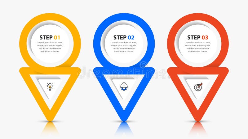 Infographic Template. 3 Triangles with Icons and Text. Vector Stock ...