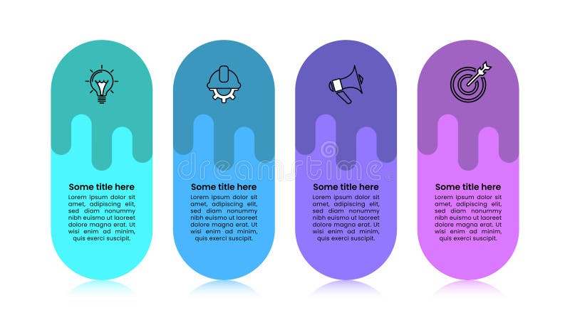 Infographic Template. 4 Standing Banners with Icons Stock Illustration ...