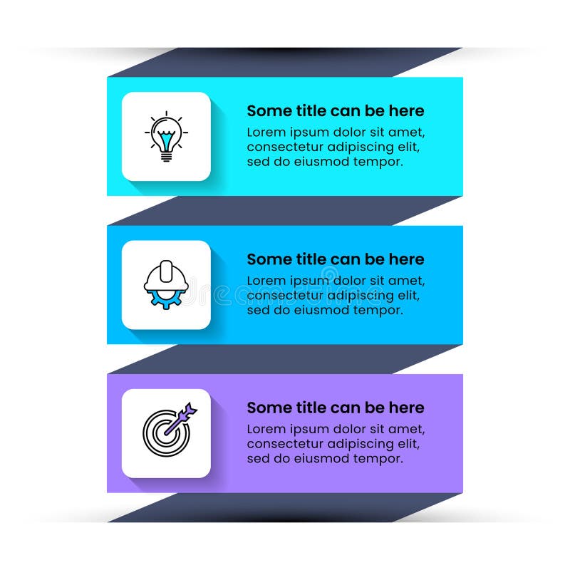 Infographic Template. 3 Connected Banners with Icons Stock Illustration ...