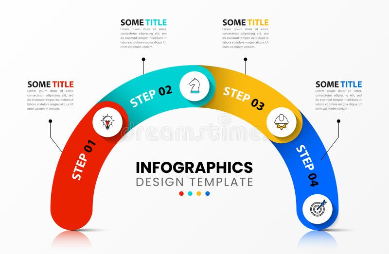 Infographic Template with Icons and 4 Options or Steps. Rainbow Stock ...