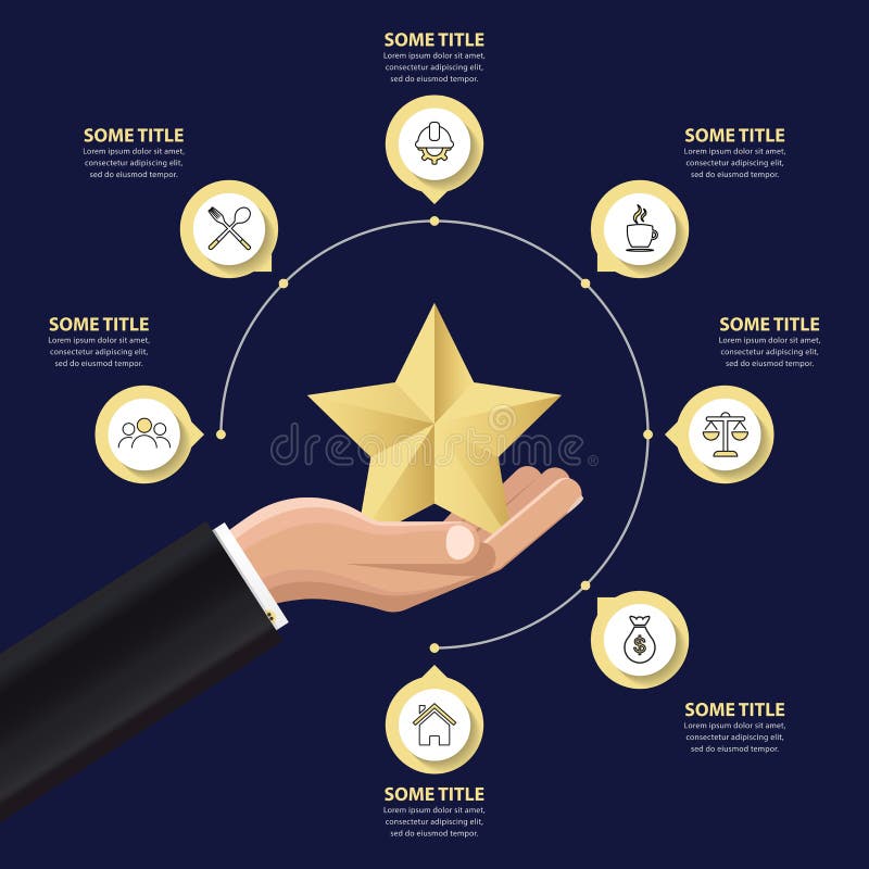 Infographic Template with Icons and 7 Options or Steps. Star Stock ...