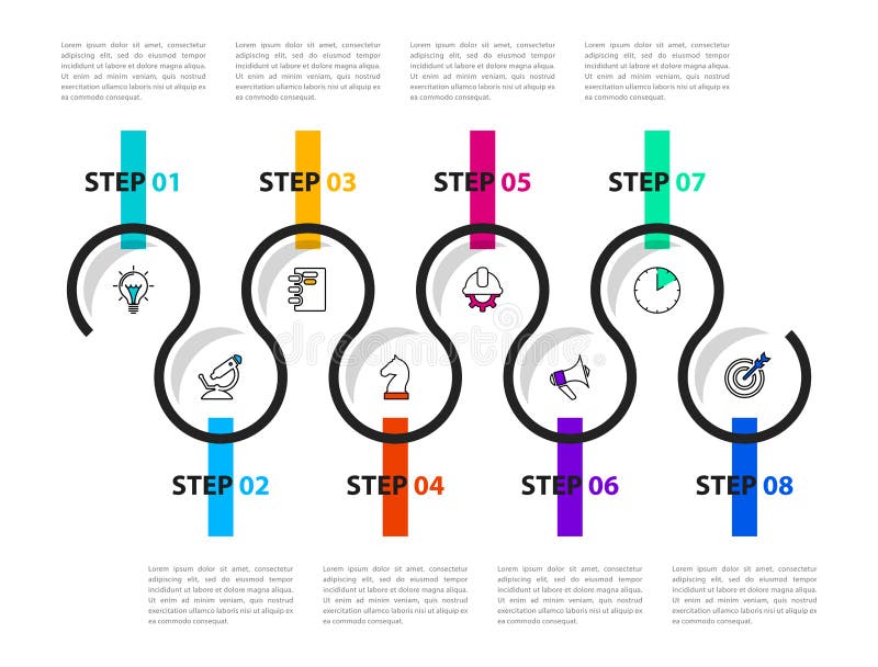 Infographic 8 Process Flow Path Stock Illustrations – 52 Infographic 8 ...