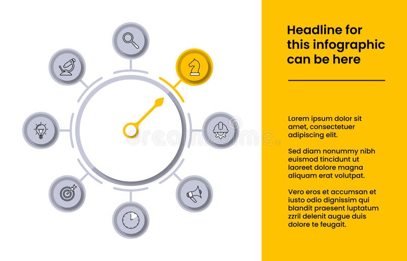 Infographic Template. Indicator with 8 Steps and Icons Stock Vector ...