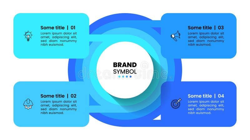 Infographic Template. a Layered Circle with 4 Steps Stock Vector ...