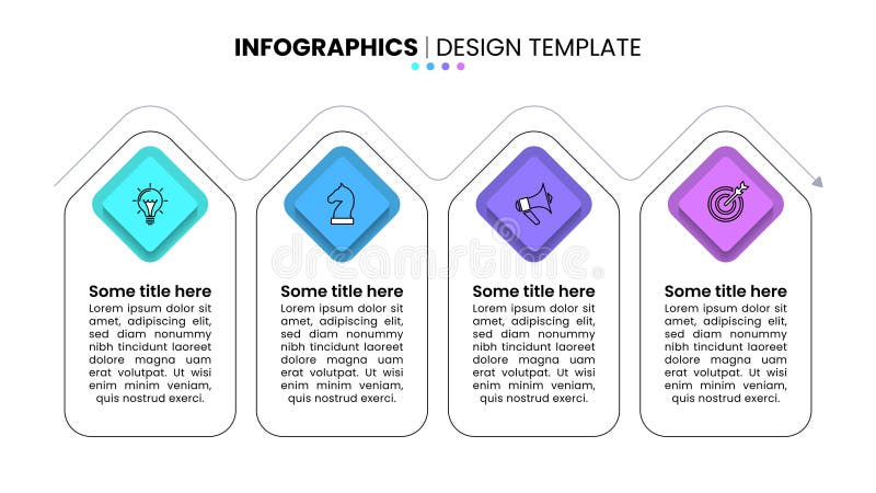 Infographic Template. 4 Line Banners with Icons Stock Vector ...