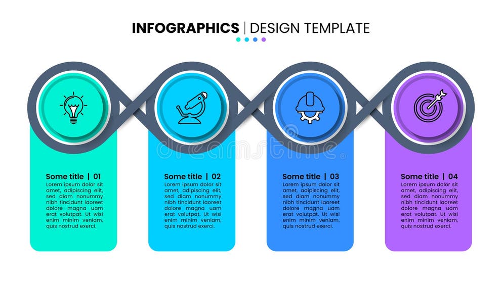 Infographic Template. 4 Linked Banners with Icons Stock Vector ...