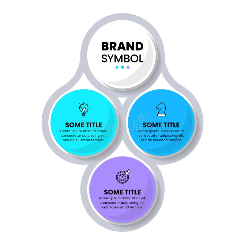 Infographic Template. 3 Linked Circles with Icons Stock Illustration ...