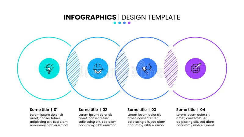 Infographic Template. Linked Circles with 4 Steps Stock Vector ...
