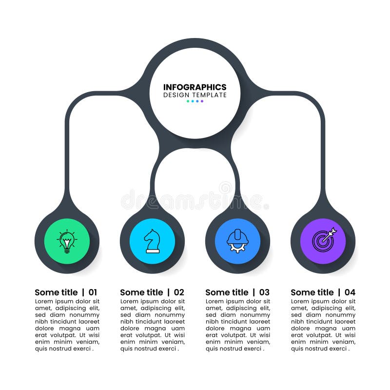 Infographic Template. 4 Linked Circles with Title Stock Vector ...