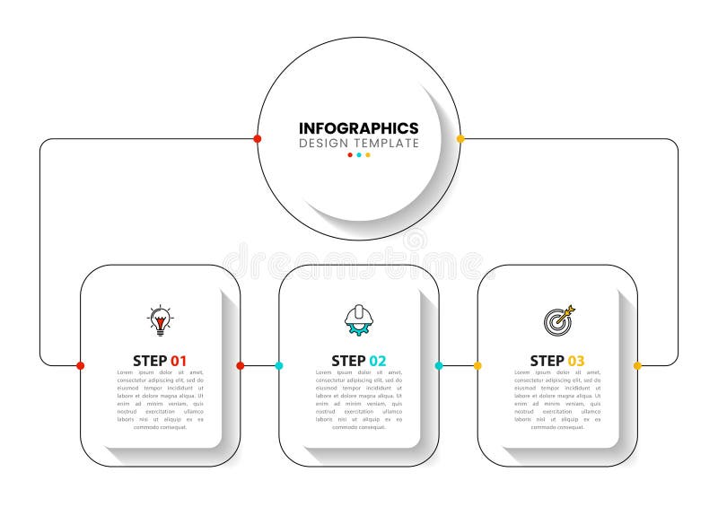 Infographic Template. 3 Linked Rectangles with Text Stock Vector ...