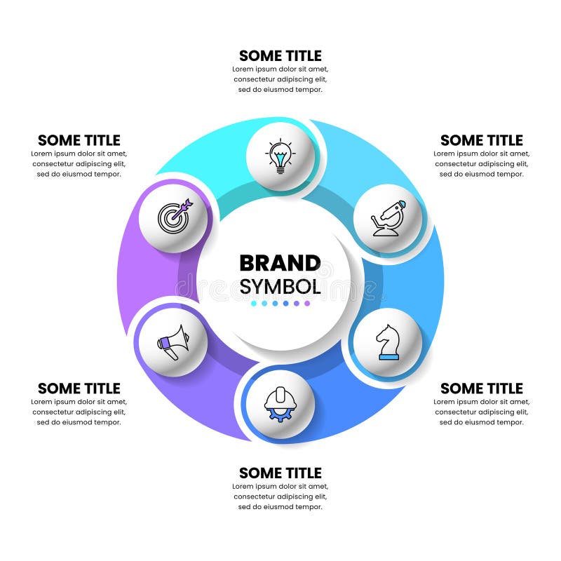 Infographic Template. Looped Circle with 6 Steps Stock Illustration ...
