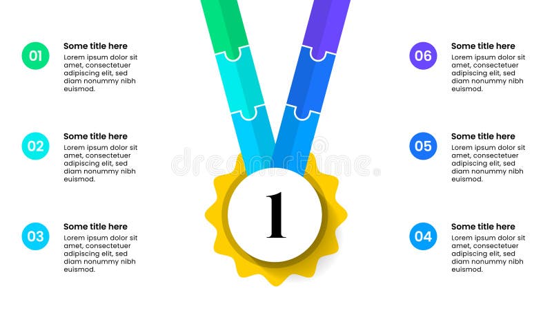 Infographic Template. Medal with 6 Steps and Numbers Stock Vector ...