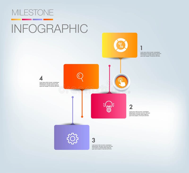 Infographic Template for Milestone Business 4 Steps Processes Stock ...