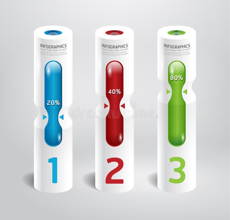 Infographic Template Modern Cylindrical Design Style.numbered Ba Stock ...