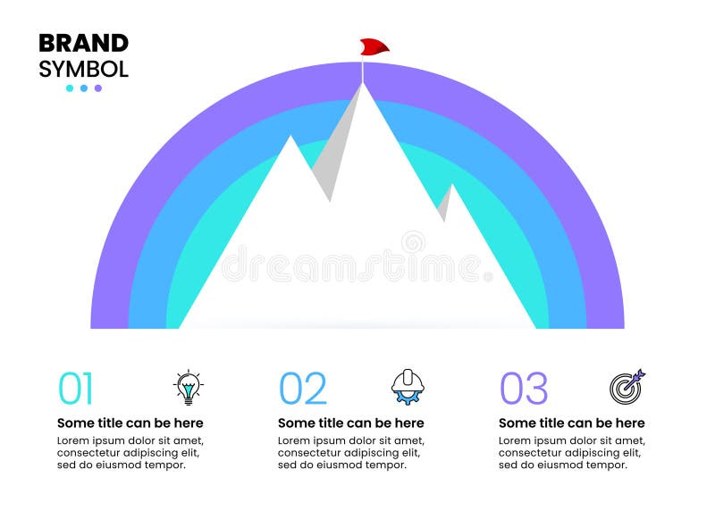 Infographic Template. Mountain with 3 Steps and Icons Stock ...