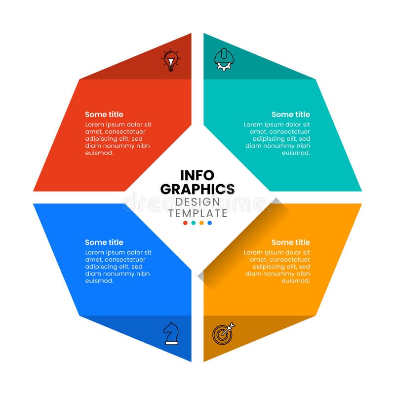 Infographic Template. Octagon with 4 Steps and Text Stock Vector ...
