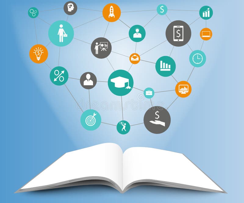 Infographic Template in Open Book Stock Vector - Illustration of design ...