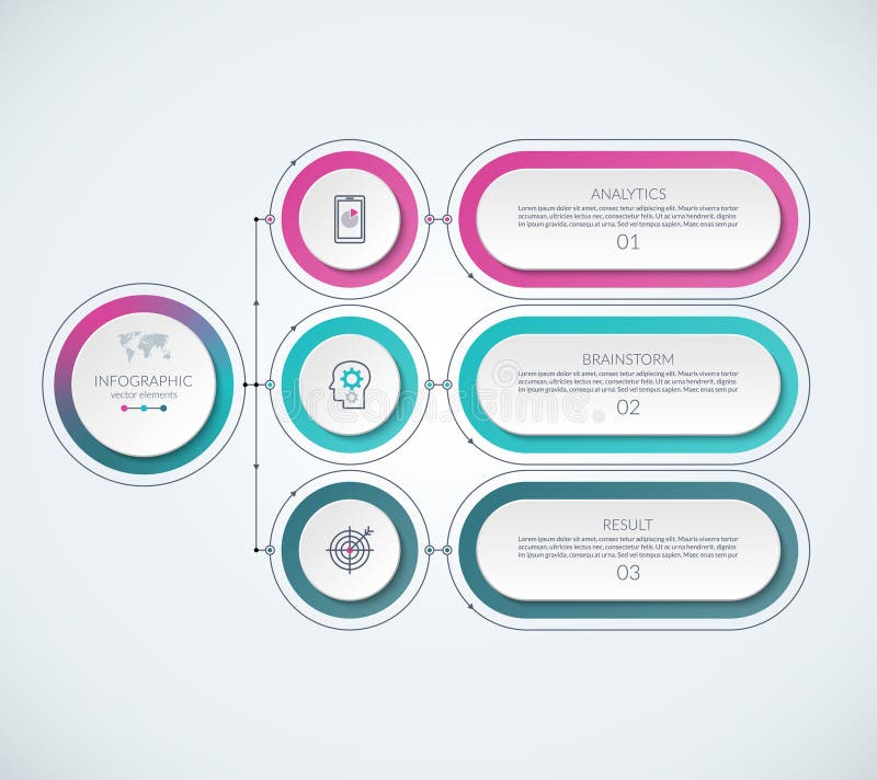 Infographic Template with 3 Options Stock Vector - Illustration of ...