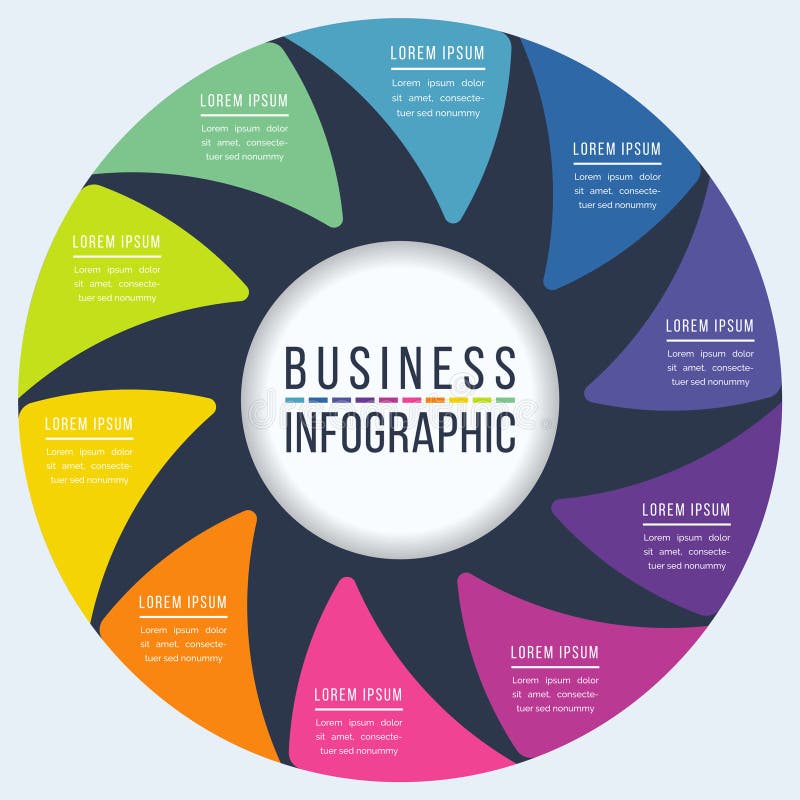 Infographic Template 10 Options, Objects, Elements or Steps Business ...