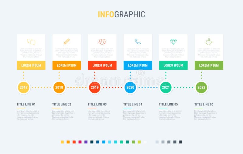 Infographic Template. 6 Steps Square Design with Beautiful Colors ...