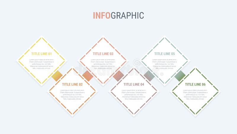 Infographic Template. 6 Steps Square Design with Beautiful Vintage ...