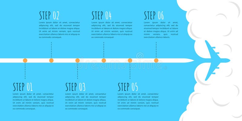 Infographic Template with 6 Options or Steps. Travel Timeline Stock ...