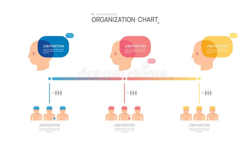 Infographic Template for Organization Chart with Avatar Icons. Vector ...