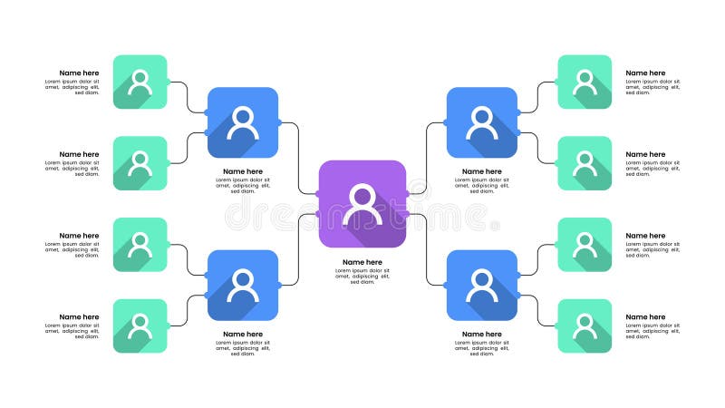 Infographic Template. Organization Chart with Business Avatar Icons ...