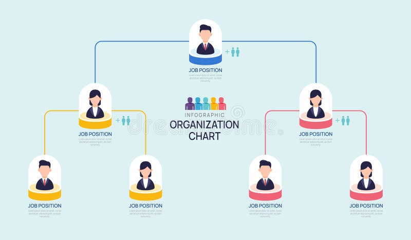 Infographic Template for Organization Chart with Business People Icons ...