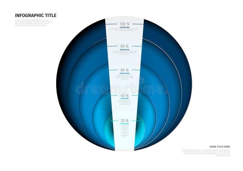Infographic Template with Percentages and Half Blue Circles Stock ...