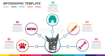 Infographic Template for Pet. 5 Steps Mindmap Diagram Stock Vector ...