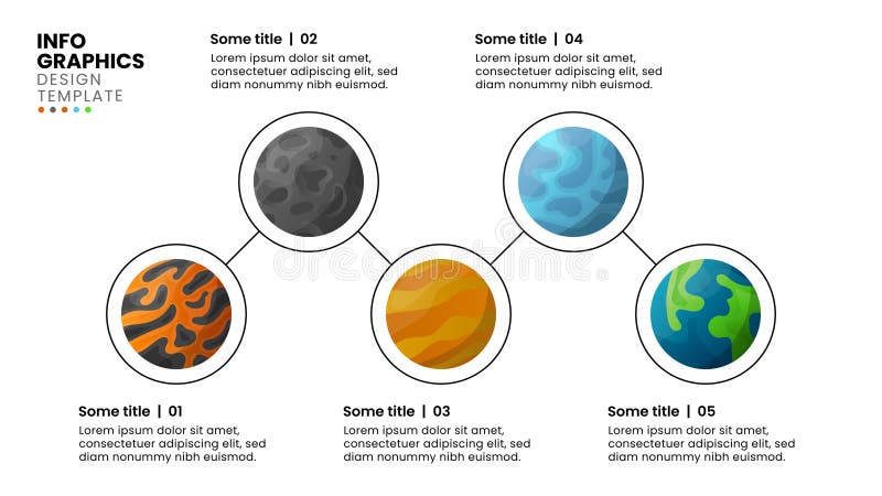 Infographic Template. 5 Planets or Abstract Circles with Text Stock ...