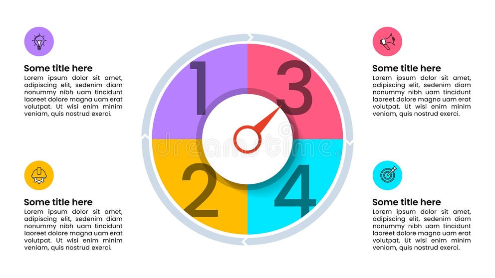 Infographic Template. Pointer with 4 Steps and Numbers Stock Vector ...