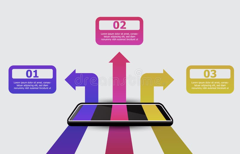 Infographic Template Process Step with Mobile Tablet Phone ...