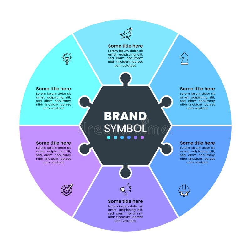 Infographic Template. Puzzle with Circle and 6 Steps Stock Vector ...