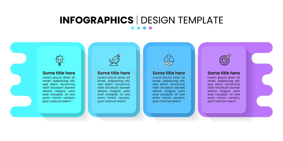 Infographic Template. 4 Rectangular Banners with Icons Stock Vector ...