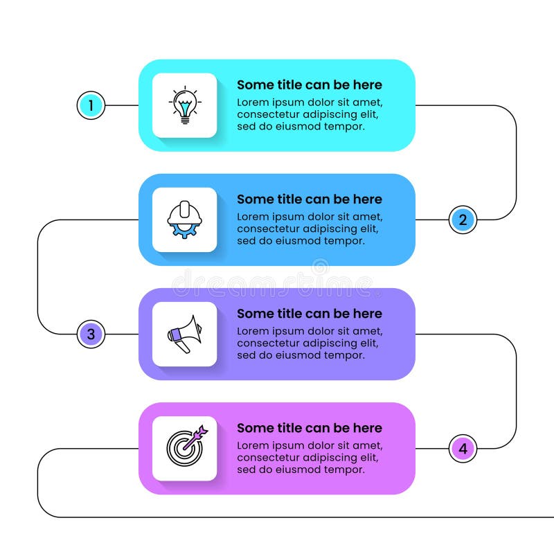 Infographic Template. Rectangular Banners with Line and 4 Steps Stock ...