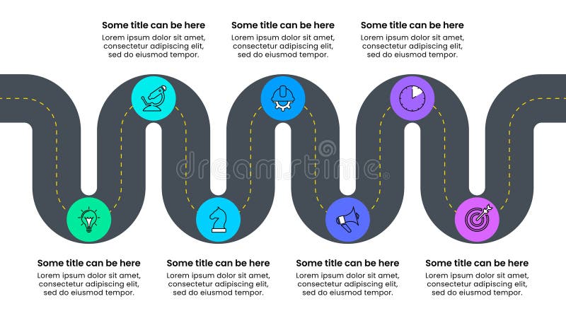 Infographic Template. Road with Circles and 7 Steps Stock Vector ...