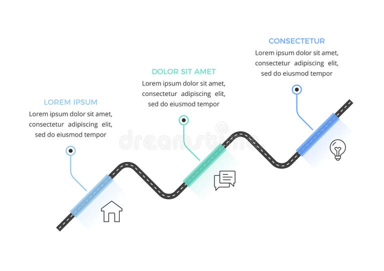 Infographic Template with Road Stock Illustration - Illustration of ...