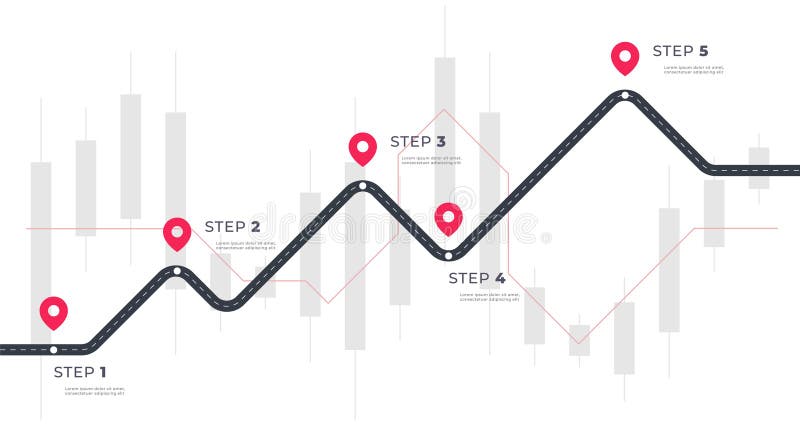 Infographic Template with a Road and Markings on it. Concept of a ...