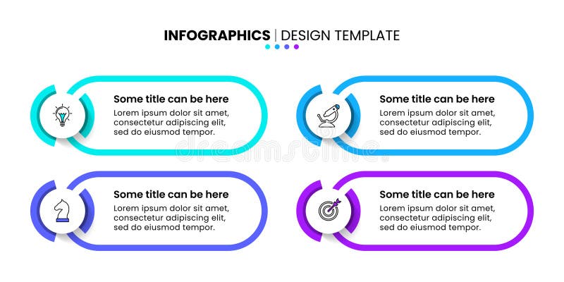 Infographic Template. 4 Rounded Banners with Icons Stock Vector ...