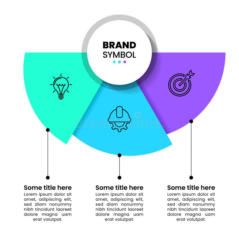 Infographic Template. Semicircle with 3 Steps and Icons Stock Vector ...