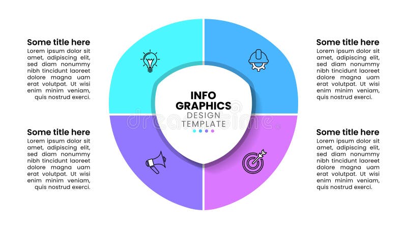 Infographic Template. Shield with 4 Steps and Icons Stock Vector ...