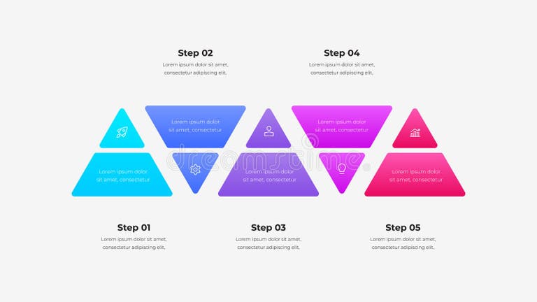 Infographic Template Showcasing a Five Step Process Using Vibrant ...
