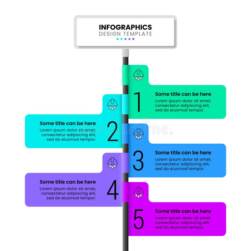 Infographic Template. Signpost with 5 Steps and Icons Stock Vector ...